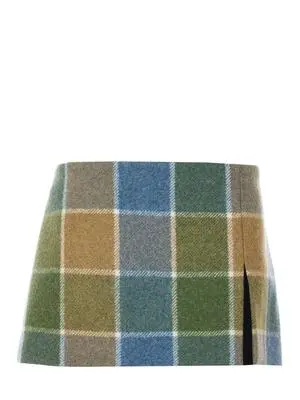 Miu Miu Virgin Wool Mini Skirt - Multicolor