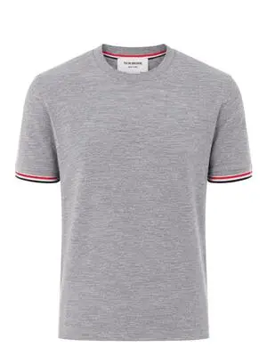 Thom Browne Thom Browne Stripe Logo T-shirt Gray