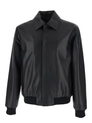 Fendi FENDI Leather Jacket With Logo Lettering Multicolor