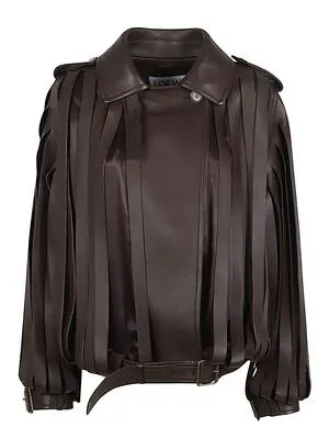 Loewe Leather Belted Jacket - Multicolor