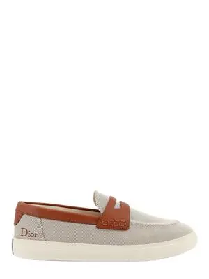Dior Chester Dioriviera Canvas And Leather Loafers - Brown