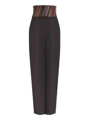 Alaïa ALAÏA Tailored Wool Belted Trousers Black