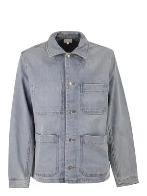 A.p.c. Cotton Denim Jacket With Patch Pockets - Multicolor