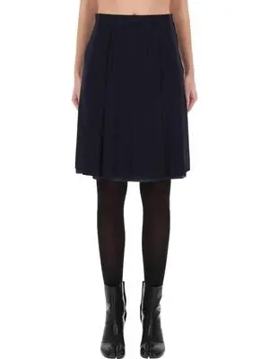 MAISON MARGIELA Wool Midi Skirt - Blue