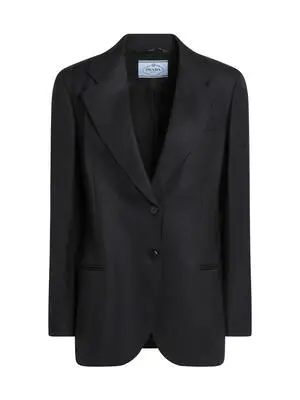Prada Single-breasted Virgin Wool Jacket - Blue