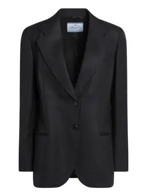 Prada Single-breasted Virgin Wool Jacket - Blue