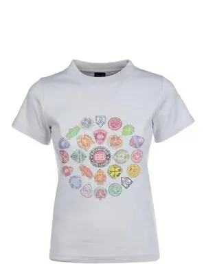 Balenciaga BALENCIAGA Graphic Print Short Sleeve T-Shirt Multicolor