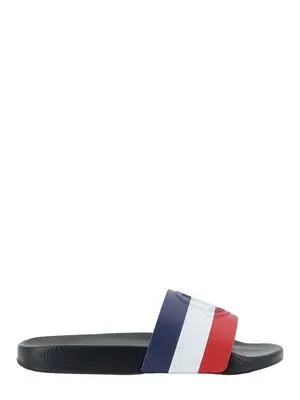 Moncler Basile Rubber Sandals With Front Logo Patch - Multicolor