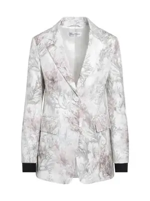 Max Mara Printed Organza And Cotton Gabardine Blazer - Multicolor
