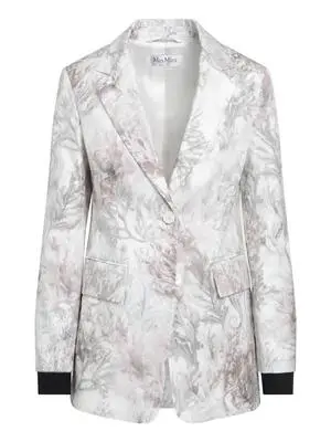Max Mara Printed Gabardine Organza Blazer - Multicolor