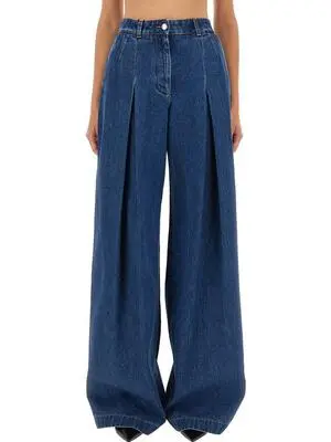 Dolce & Gabbana Wide Leg Denim Pants - Blue
