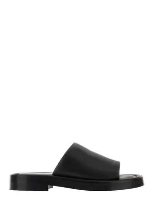 FERRAGAMO Salvatore Nappa Leather Slippers - Black