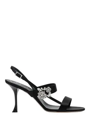 ROGER VIVIER ROGER VIVIER Satin Efflorescence Sandals Black