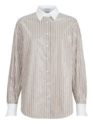 BRUNELLO CUCINELLI Brunello Cucinelli Women Striped Cotton Shirt