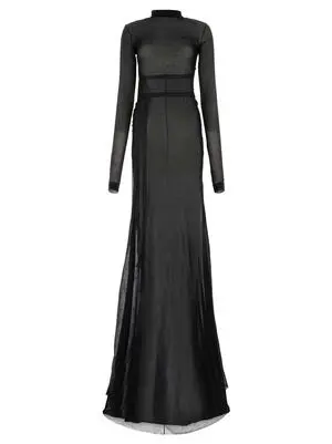 ANN DEMEULEMEESTER Cotton Blend Long Dress - Black
