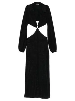 Oseree Lumière Long Dress With Cut-out - Black