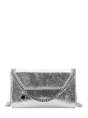 Stella McCartney Falabella Metallic Fabric Crossbody Bag - Silver