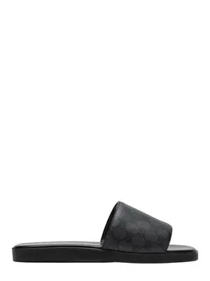 Gucci Generation Gg Canvas Slider Sandals - Black