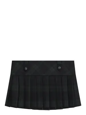 MIU MIU Pleated Wool Mini Skirt