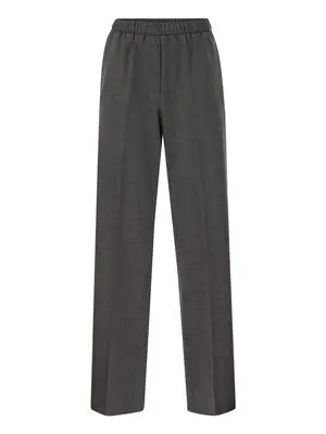 Peserico Stretch Wool Trousers With Elasticated Waistband - Multicolor
