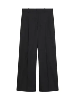Gucci Wide-leg Grey Wool Trousers - Gray