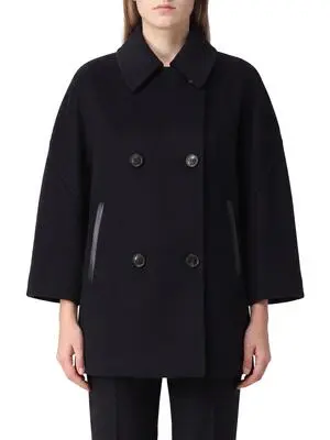 Max Mara Double-breasted Knee-length Cashmere Coat With Dropped Shoulders - Black
