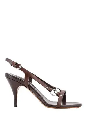 Miu Miu Leather Sandals With Metal Detail - Multicolor