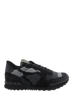 Valentino Garavani Camouflage Rockrunner Sneakers - Black