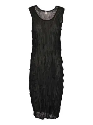 TOTEME Crinkled Knit Tank Dress - Black