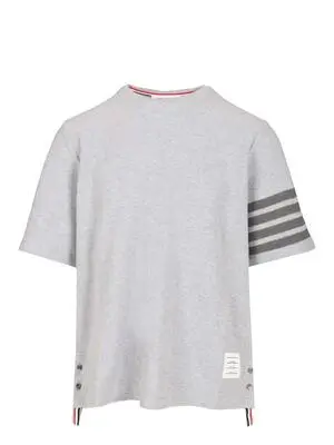 Thom Browne Short-sleeved Cotton T-shirt - Gray