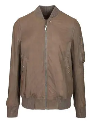 Rick Owens Aviator Leather Jacket Cream