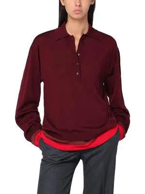 STELLA MCCARTNEY Stella Mccartney Layered Bordeaux Wool Polo Women