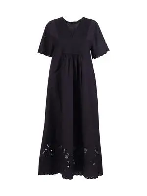 Max Mara Cotton Midi Dress - Black