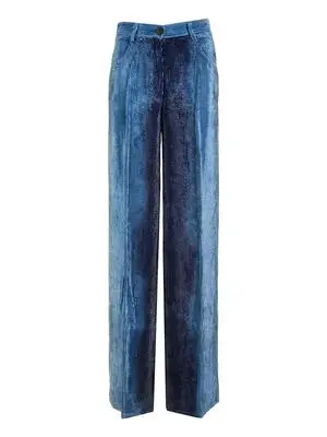 FORTE_FORTE Forte_Forte Women Degradé Denim Velvet Wide Leg Pants Delavè Blue
