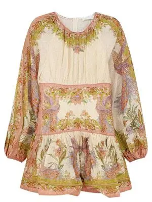 Zimmermann Indra Cotton And Silk Mini Dress - Multicolor