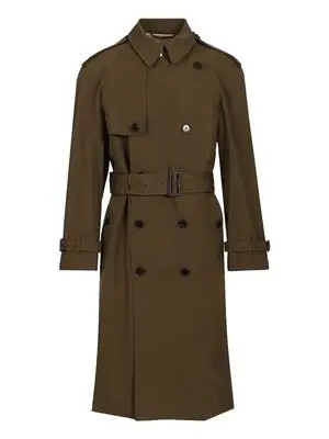 Burberry Long And Light Cotton Trench Coat - Green