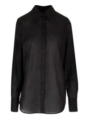 TOTEME Cotton Shirt With Kimono Sleeves - Black