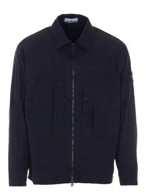 Stone Island Logo Overshirt - Black