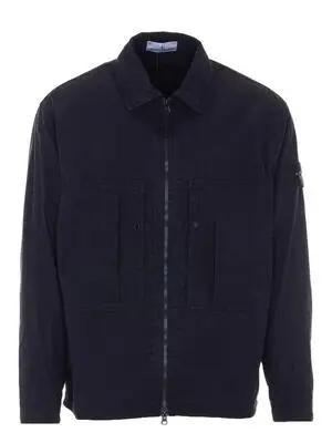 Stone Island Logo Overshirt - Black