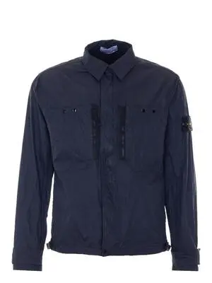 Stone Island Logo Overshirt - Blue