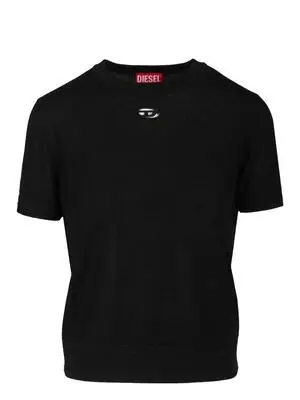 DIESEL® Wool Short Sleeve Sweater - Black