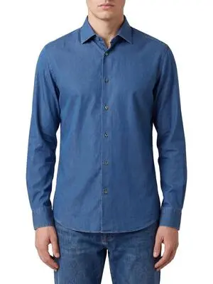 Zegna Zegna Men Long-Sleeved Slim Fit Zegna Formal Shirt In Cotton With French Collar Gray