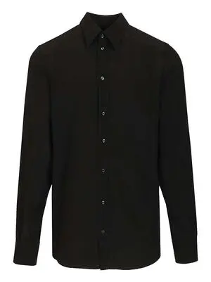 Dolce & Gabbana Formal Shirt In Silk Crepe De Chine - Black