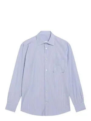 MAISON MARGIELA Striped Shirt In Light Cotton - Blue