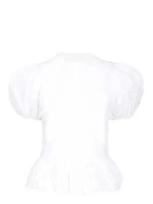 ROTATE BY BIRGER CHRISTENSEN Cotton Puff Sleeve Top - White