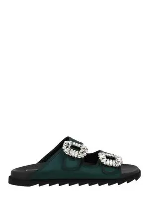 ROGER VIVIER Slidi Viv Sandal - Green