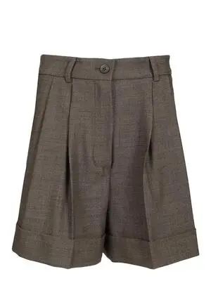 P.a.r.o.s.h Wool Blend Pleated Shorts - Gray