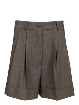 P.a.r.o.s.h Wool Blend Pleated Shorts - Gray