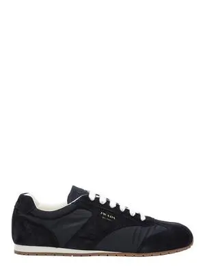 Prada Suede And Fabric Sneakers - Blue