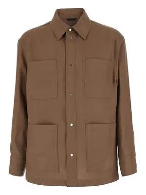 Fendi Linen Classic Collar Jacket - Multicolor